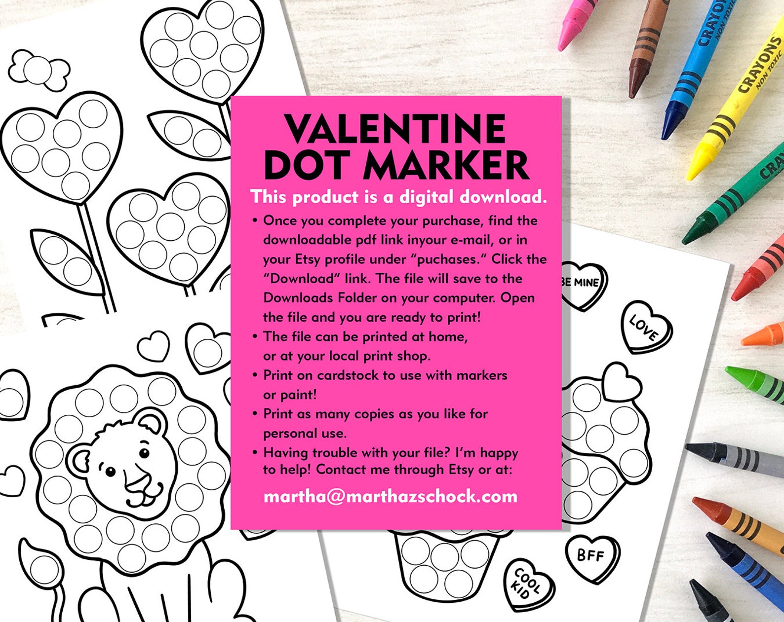 Valentine's Day Dot Marker Coloring Pages, Kids Valentine Dot Marker ...