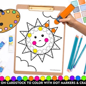 Summer Dot Marker Coloring Pages: Fine Motor Activity (PDF) - Etsy