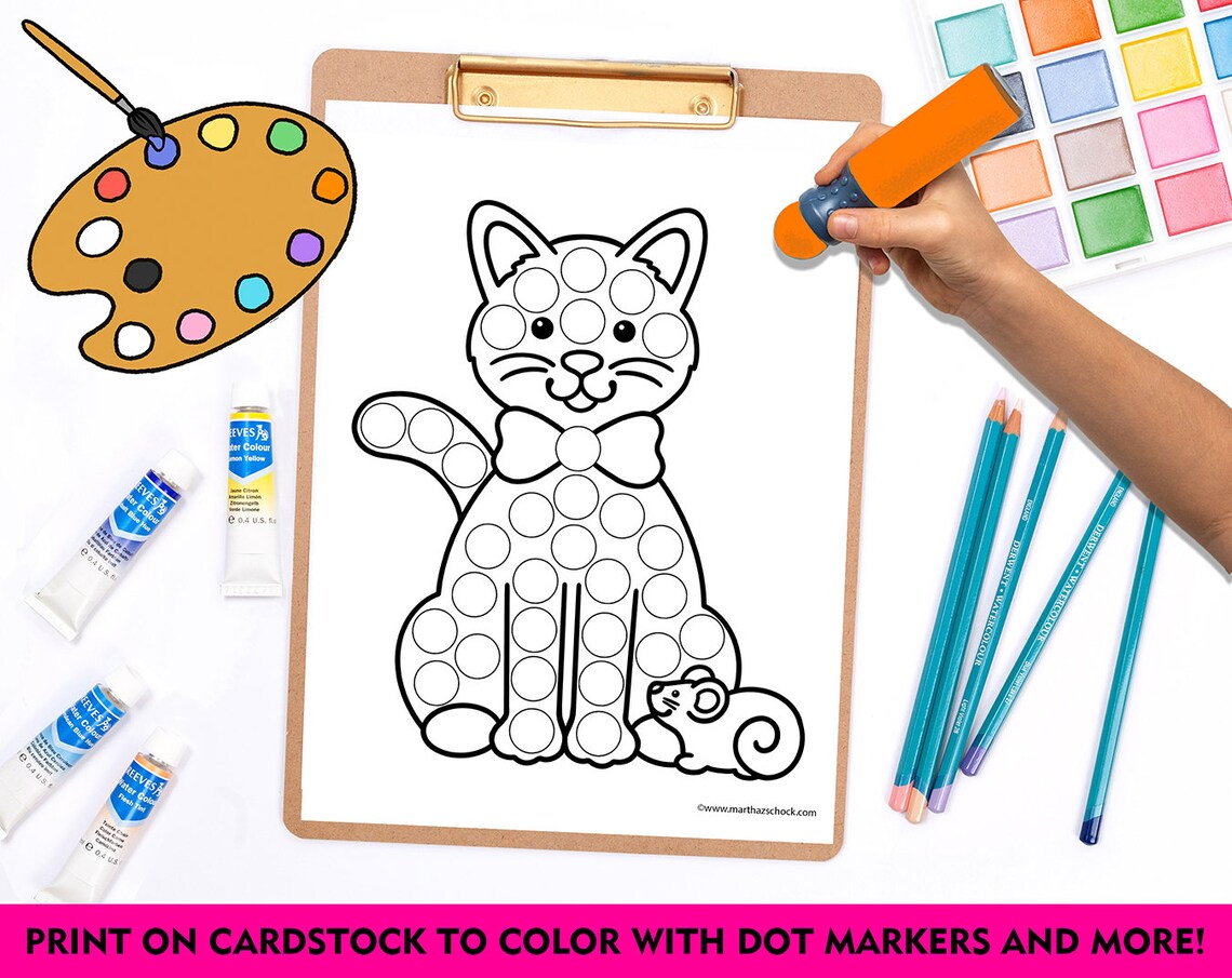 Pets Dot Marker Printable Coloring Pages, Pet Do a Dot Activity Pages ...