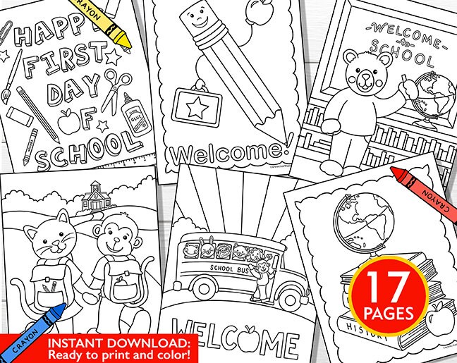 Back to School Coloring Pages, First Day of School Coloring Pages, Back ...