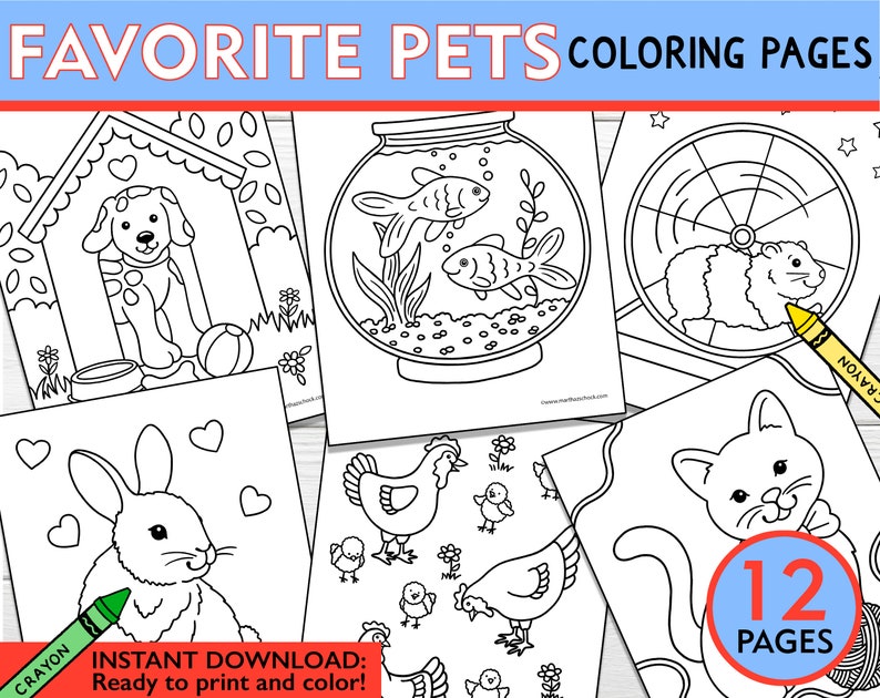 Pets Coloring Pages, Pet Friends Coloring Pages, Favorite Pets Coloring ...