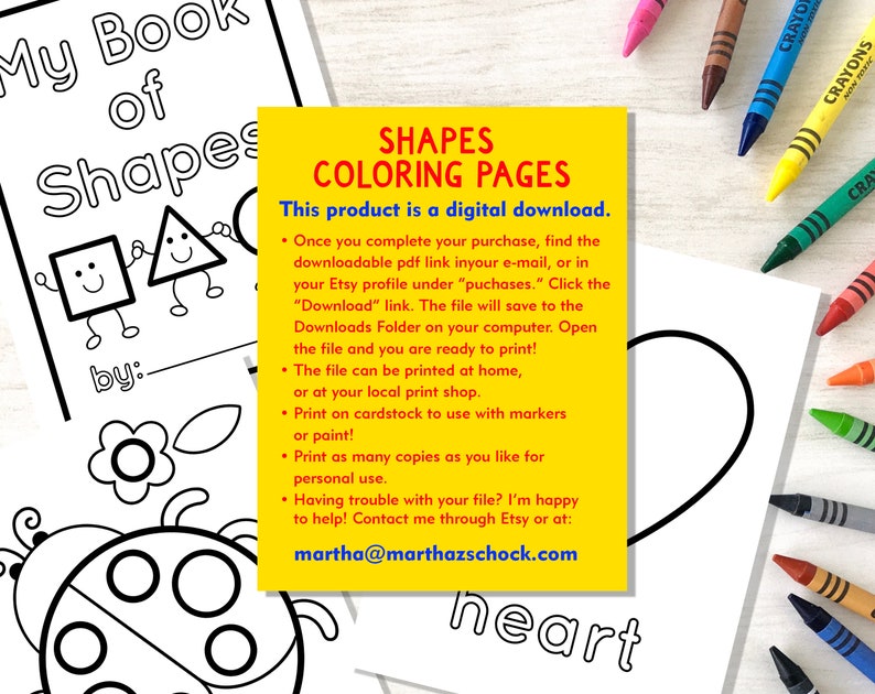 Shapes Coloring Pages: 25 Printable Basic Shape Illustrations (PDF ...