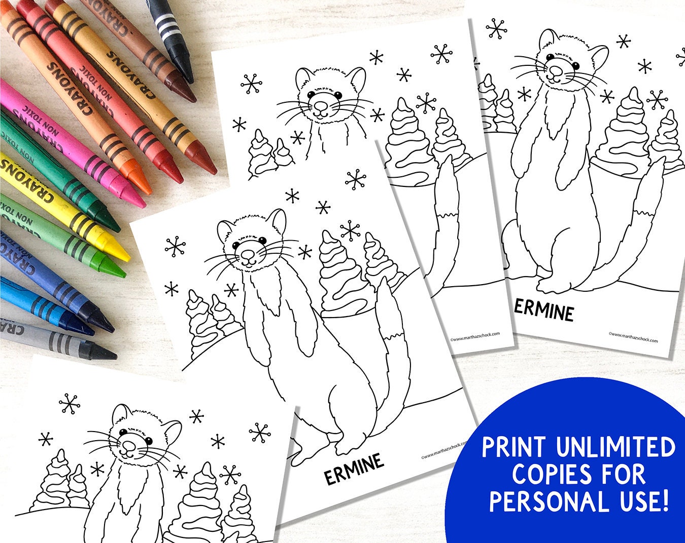 Arctic Animals Coloring Pages: 16 Winter Printables (PDF) - Etsy