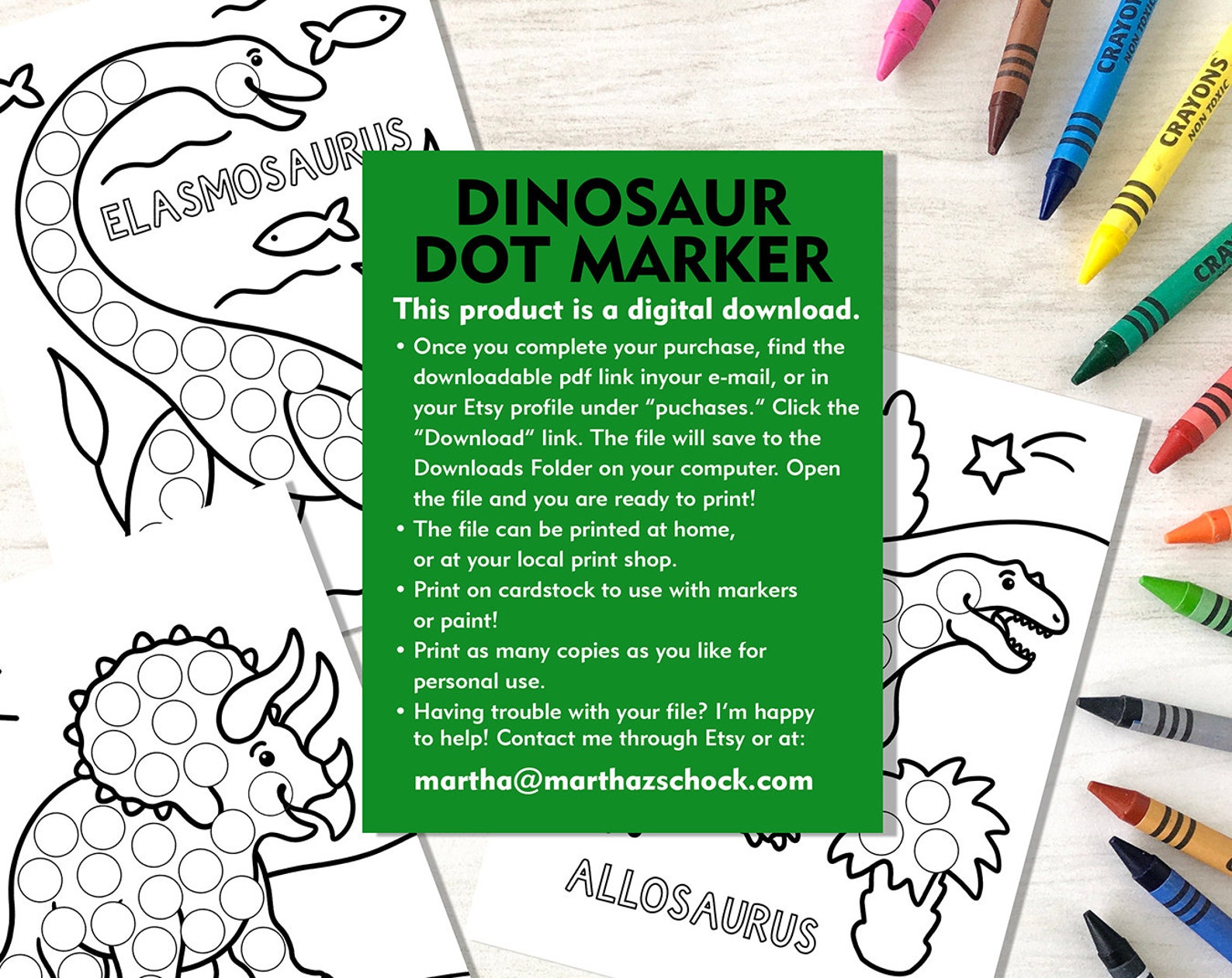 Dinosaur Dot Marker Coloring Pages: Fine Motor Activity (PDF Download ...