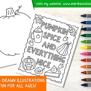 Pumpkin Coloring Pages: Fall Harvest Activity (PDF Download) - Etsy