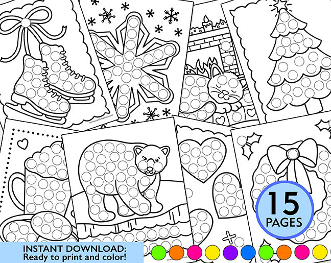 Winter Dot Marker Printable, Winter Do a Dot Activity, Dot Marker Fine ...