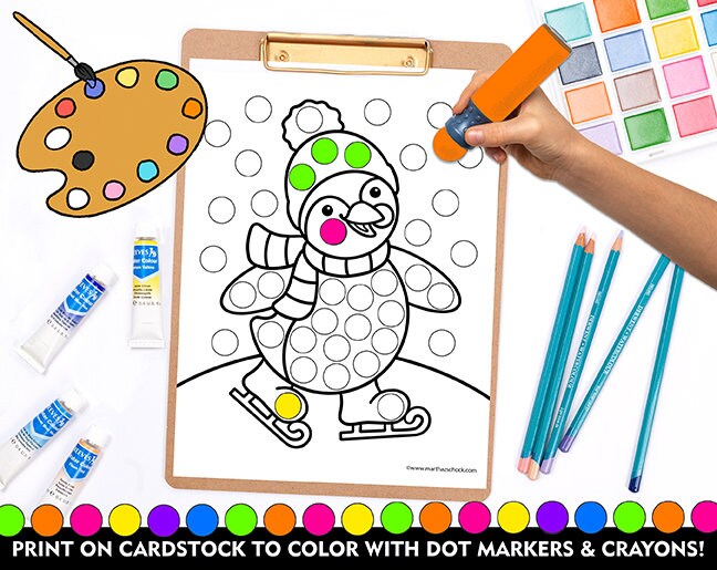 Winter Dot Marker Printable, Winter Do a Dot Activity, Dot Marker Fine ...