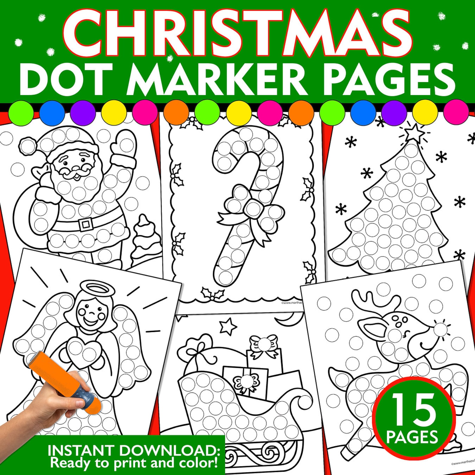 Christmas Dot Marker Printable, Christmas Do a Dot Activity, Dot Marker ...