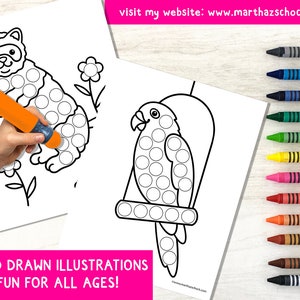 Pets Dot Marker Printable Coloring Pages, Pet Do a Dot Activity Pages ...