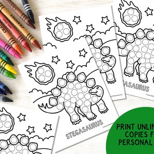 Dinosaur Dot Marker Coloring Pages: Fine Motor Activity (PDF Download ...