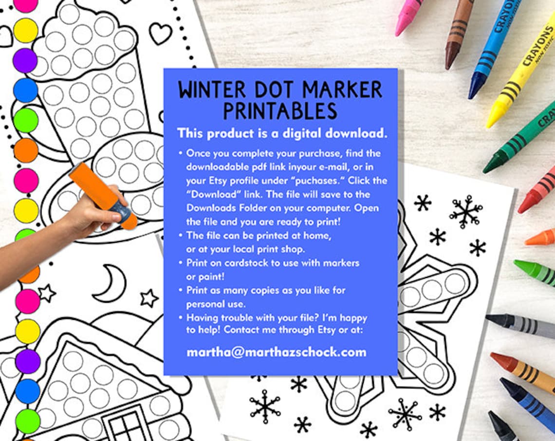 Winter Dot Marker Printable, Winter Do a Dot Activity, Dot Marker Fine ...