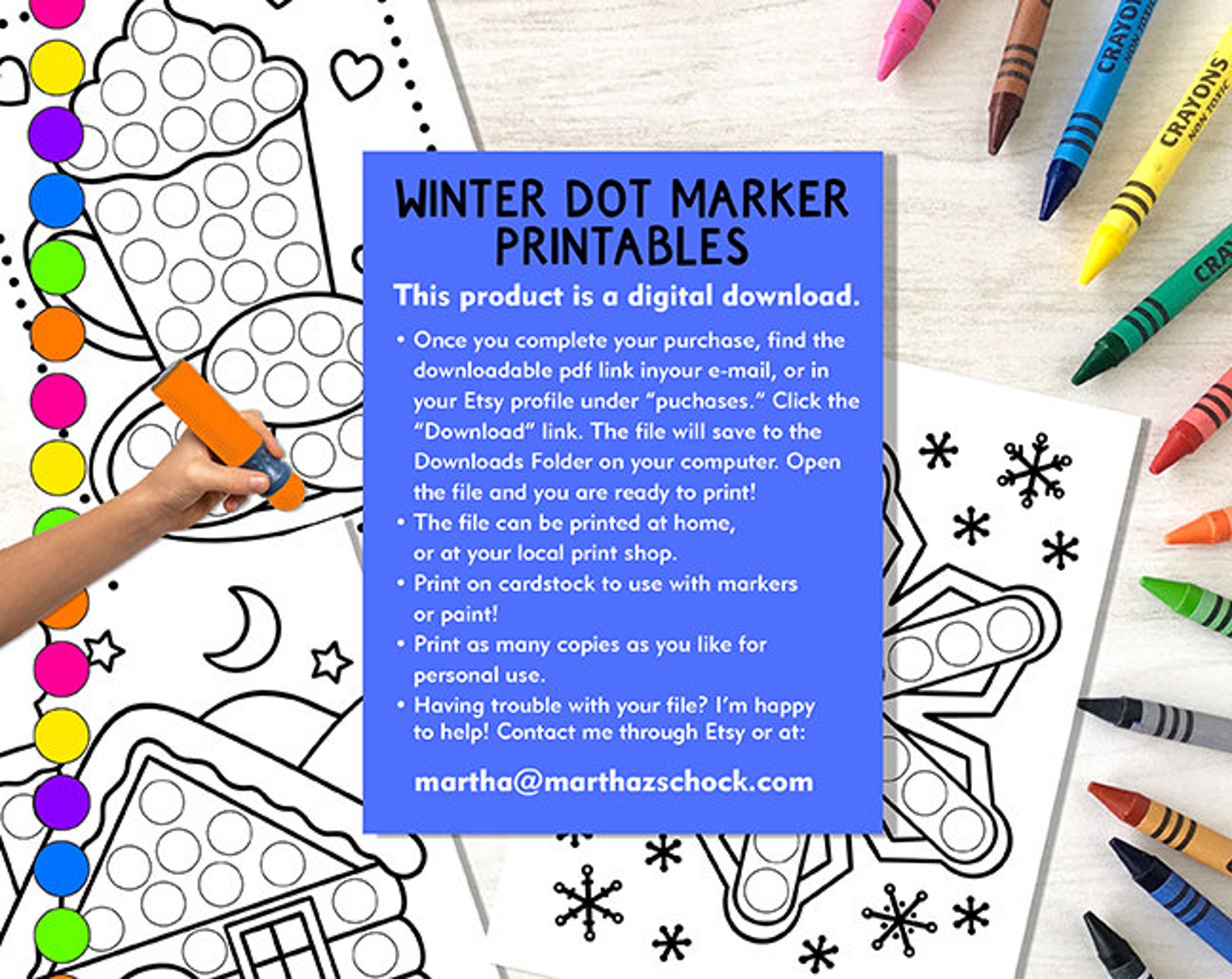 Winter Dot Marker Printable, Winter Do a Dot Activity, Dot Marker Fine ...
