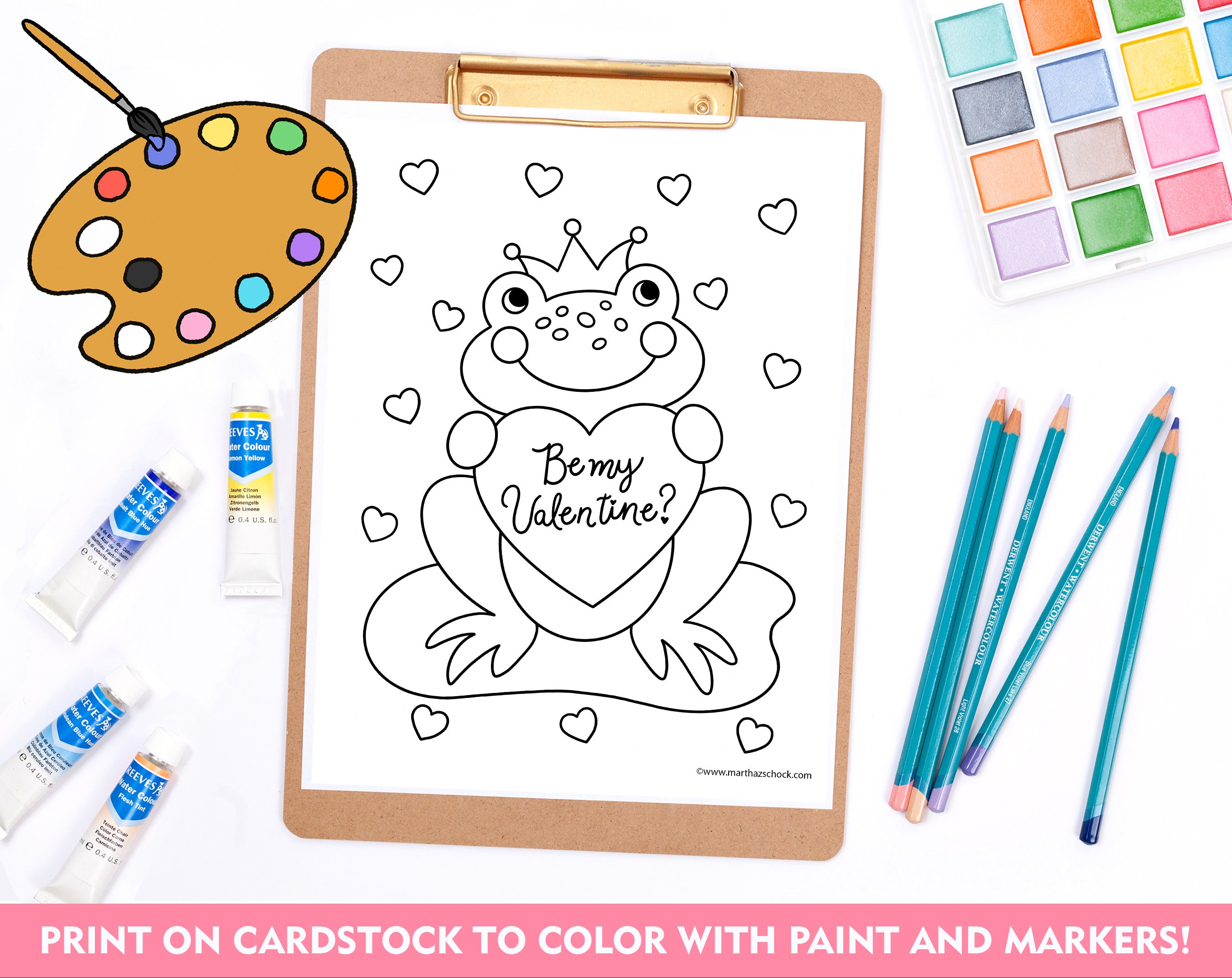 Valentine's Day Coloring Pages: 12 Printable Designs (PDF) - Etsy