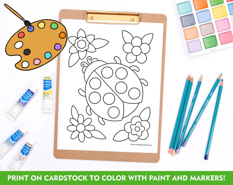 Insect & Bug Coloring Pages: Kids Activity (PDF Download) - Etsy
