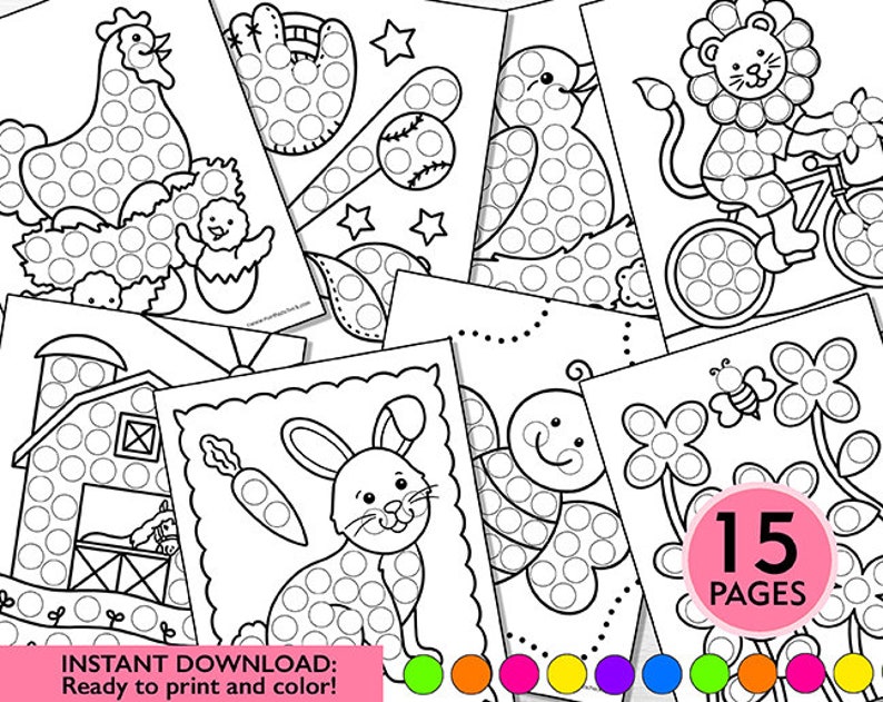 Spring Dot Marker Coloring Pages: Fine Motor Activity (PDF Download) - Etsy