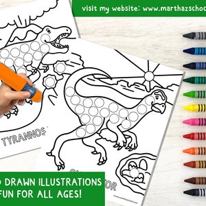 Dinosaur Dot Marker Coloring Pages: Fine Motor Activity (PDF Download ...