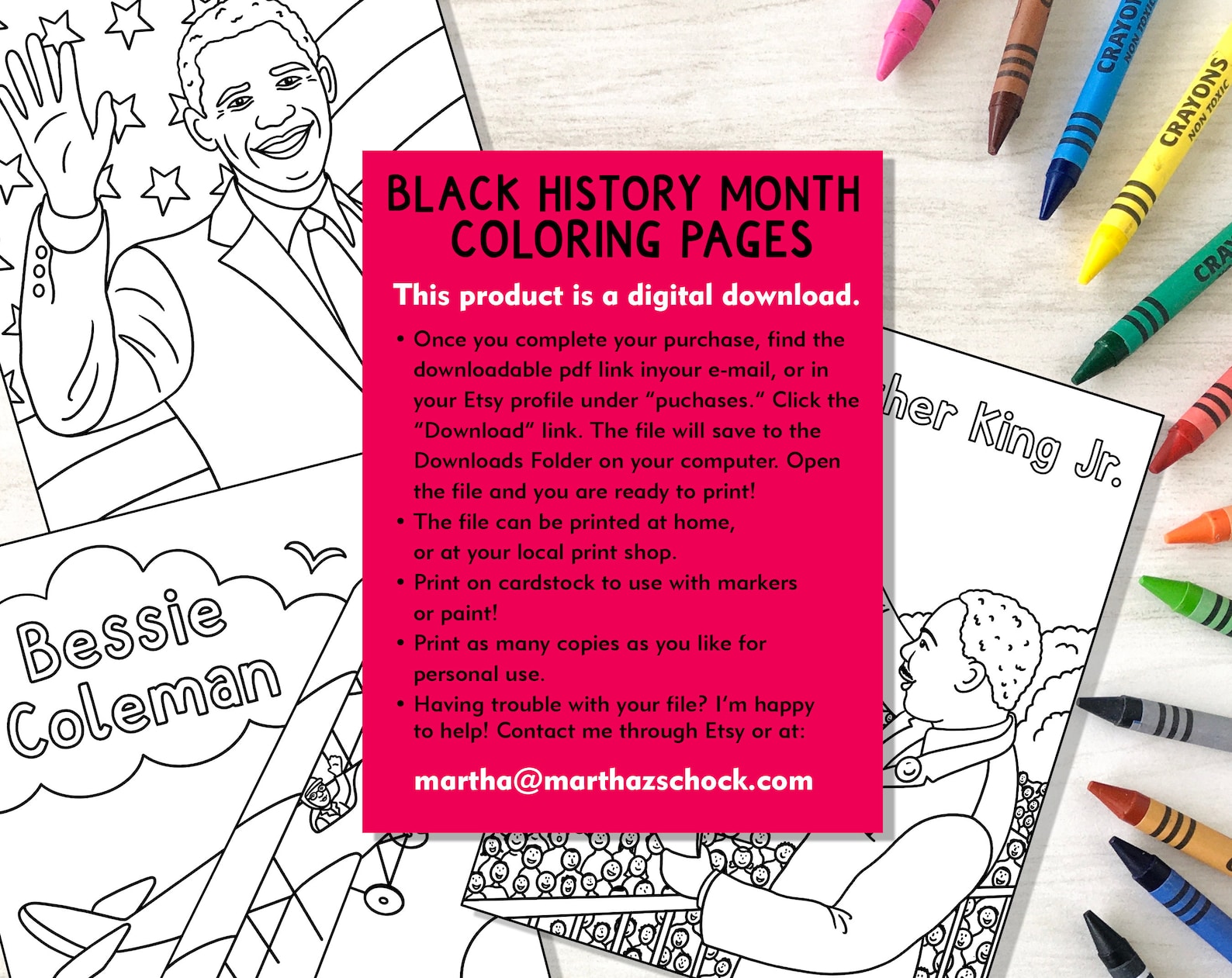 Black History Month Coloring Pages: African American Leaders (PDF ...