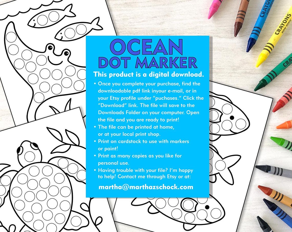 Ocean Dot Marker Coloring Pages: Under the Sea Activity (PDF Download ...
