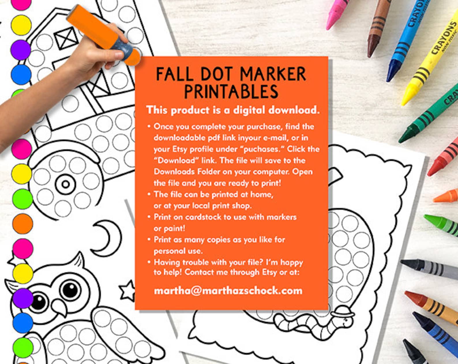 Fall Dot Marker Activity: Fine Motor Coloring Pages (PDF Download) - Etsy