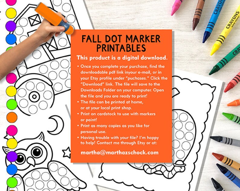 Fall Dot Marker Activity: Fine Motor Coloring Pages (PDF Download) - Etsy