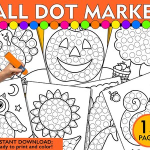 Fall Dot Marker Printable, Fall Do a Dot Activity, Dot Marker Coloring ...