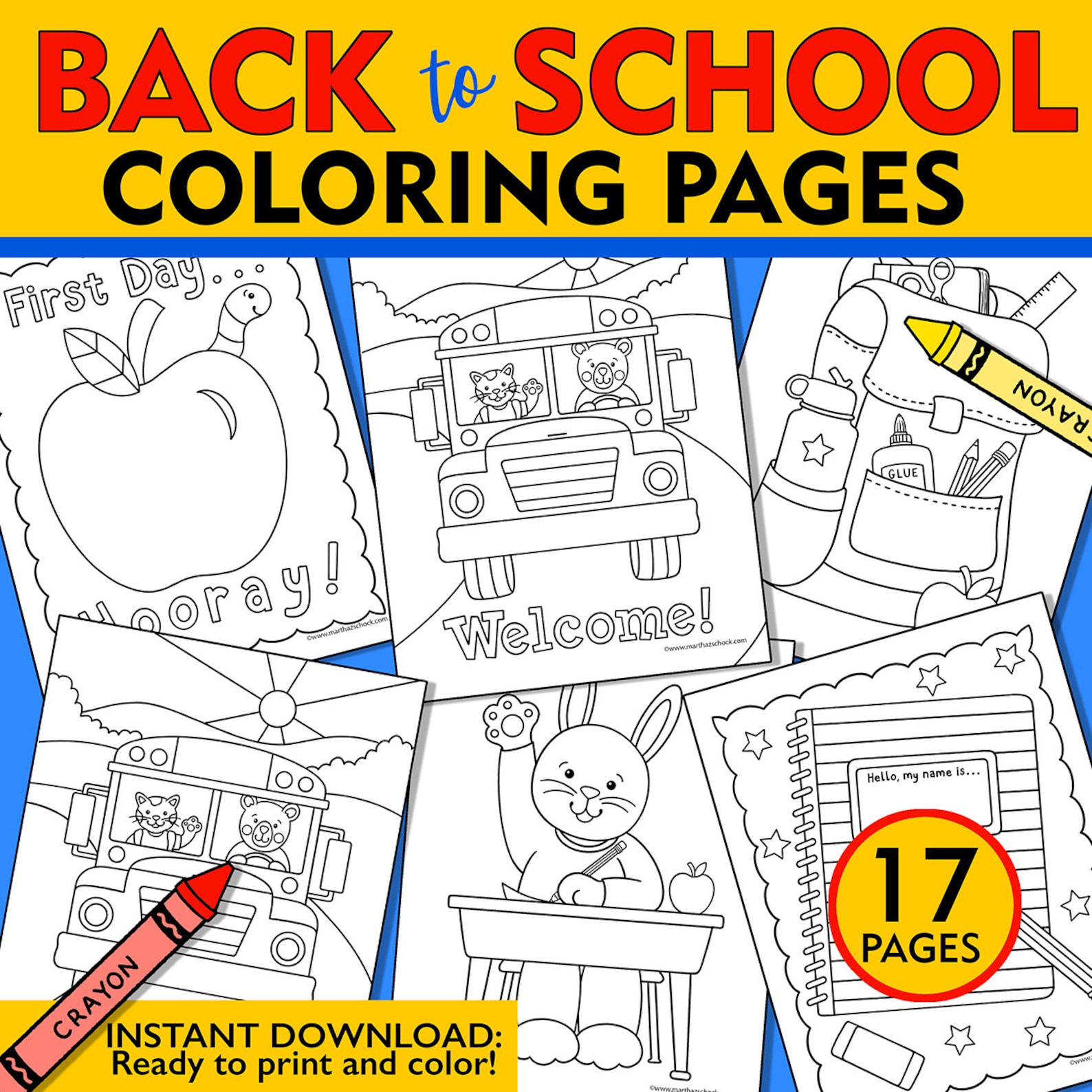 Back to School Coloring Pages, First Day of School Coloring Pages, Back ...