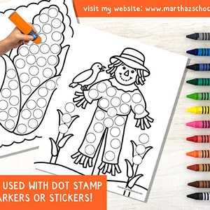 Fall Dot Marker Activity: Fine Motor Coloring Pages (PDF Download) - Etsy