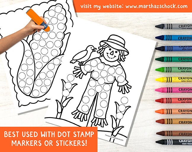 Fall Dot Marker Activity: Fine Motor Coloring Pages (PDF Download) - Etsy