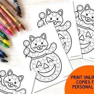 Halloween Dot Marker Coloring Pages: Fine Motor Activity (PDF) - Etsy