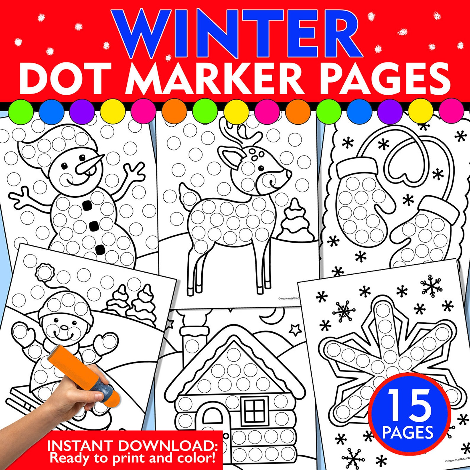 Winter Dot Marker Printable, Winter Do a Dot Activity, Dot Marker Fine ...