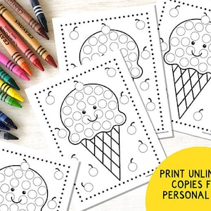 Summer Dot Marker Coloring Pages: Fine Motor Activity (PDF) - Etsy