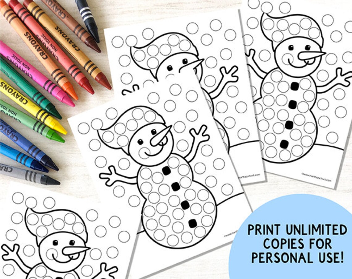 Winter Dot Marker Printable, Winter Do a Dot Activity, Dot Marker Fine ...