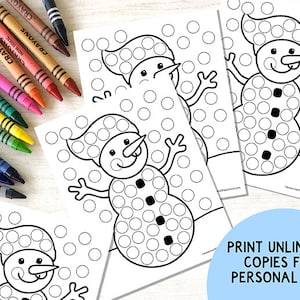 Winter Dot Marker Printable, Winter Do a Dot Activity, Dot Marker Fine ...