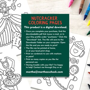 Nutcracker Ballet Coloring Pages: 20 Printable Christmas Holiday Sheets ...