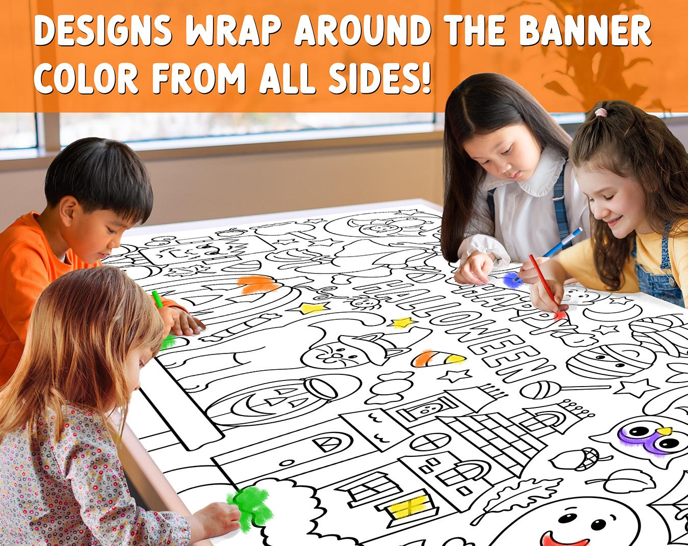 Giant Halloween Coloring Banner: Fall Party Table Cover (30”x72”) - Etsy