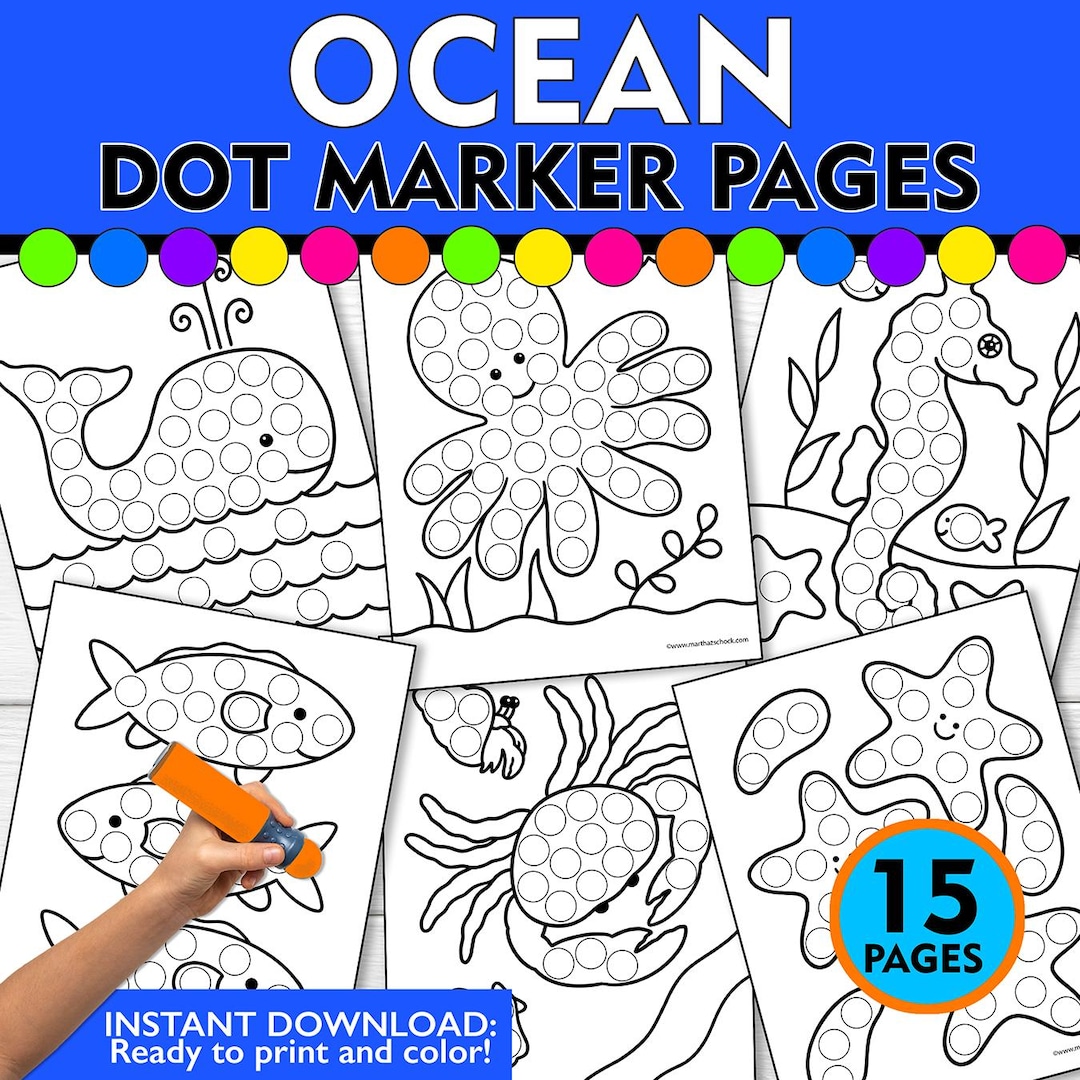 Ocean Dot Marker Coloring Pages: Under the Sea Activity (PDF Download ...