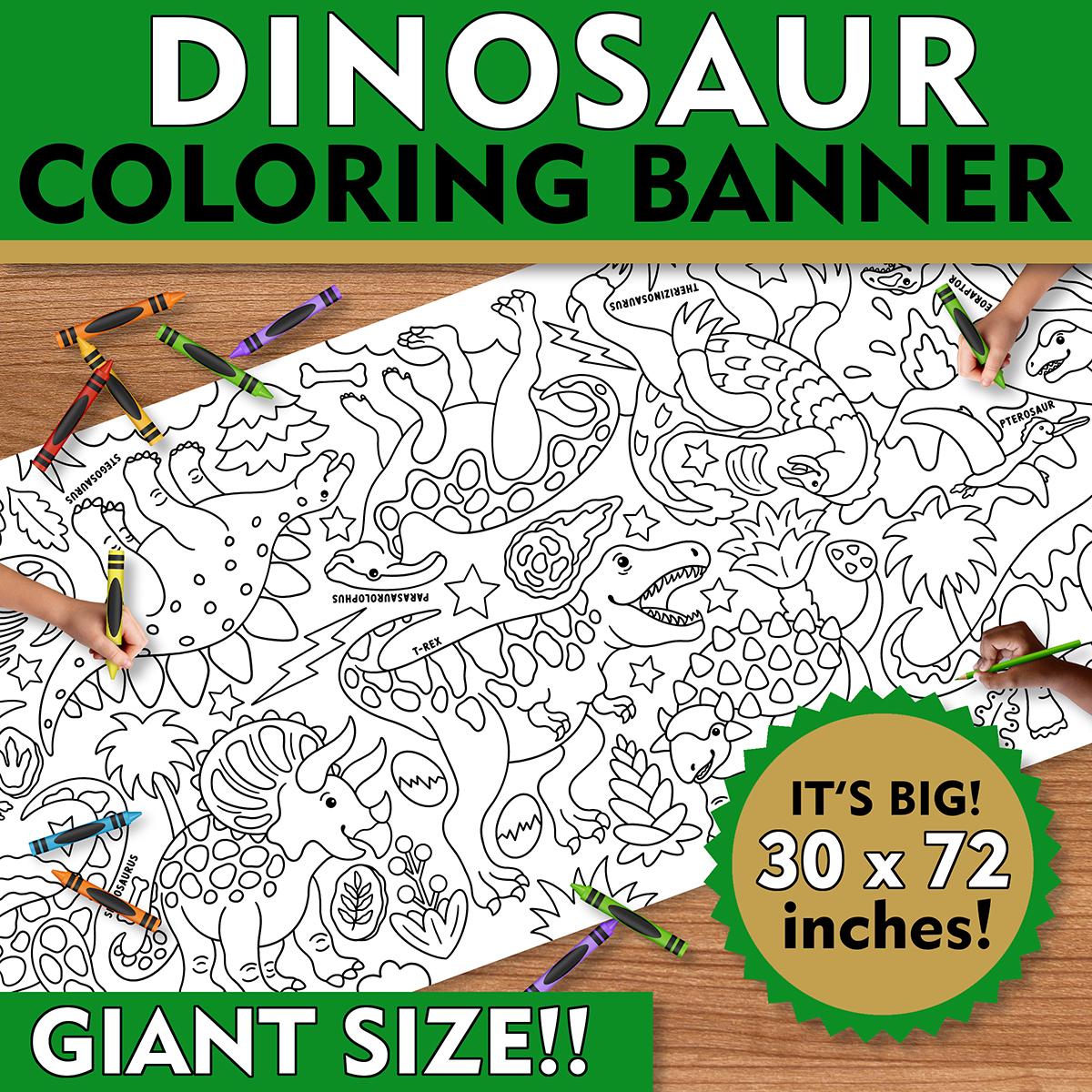 Giant Dinosaur Coloring Poster: Jurassic Party Table Cover (30”x72”) - Etsy