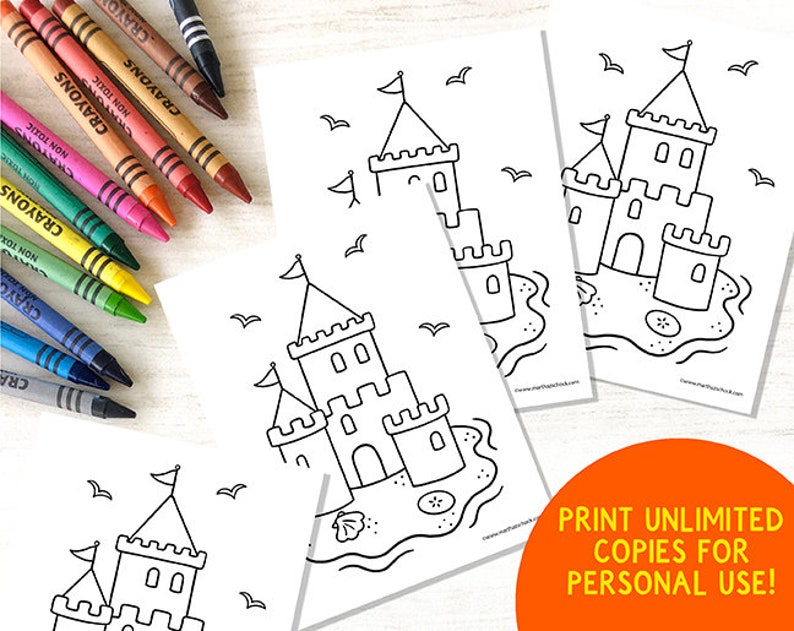 Summer Coloring Pages: 12 Fun Printable Illustrations (PDF) - Etsy