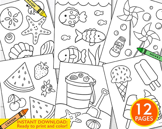 Summer Coloring Pages, Kids Summer Coloring Pages, Summer Coloring ...