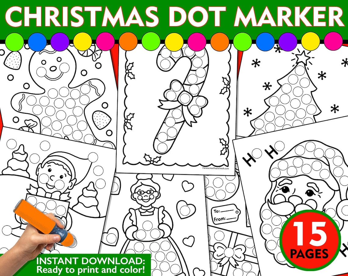 Christmas Dot Marker Printable, Christmas Do a Dot Activity, Dot Marker ...