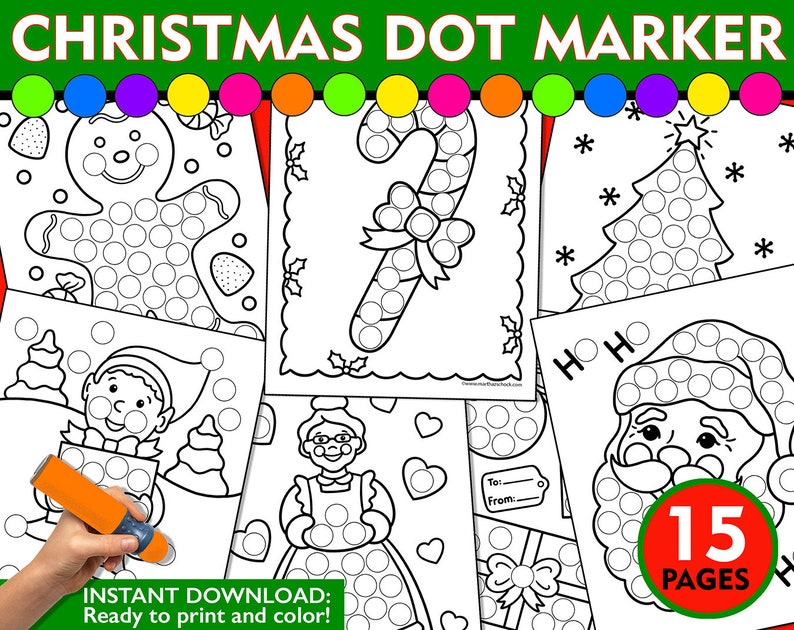 Christmas Dot Marker Printable, Christmas Do a Dot Activity, Dot Marker ...