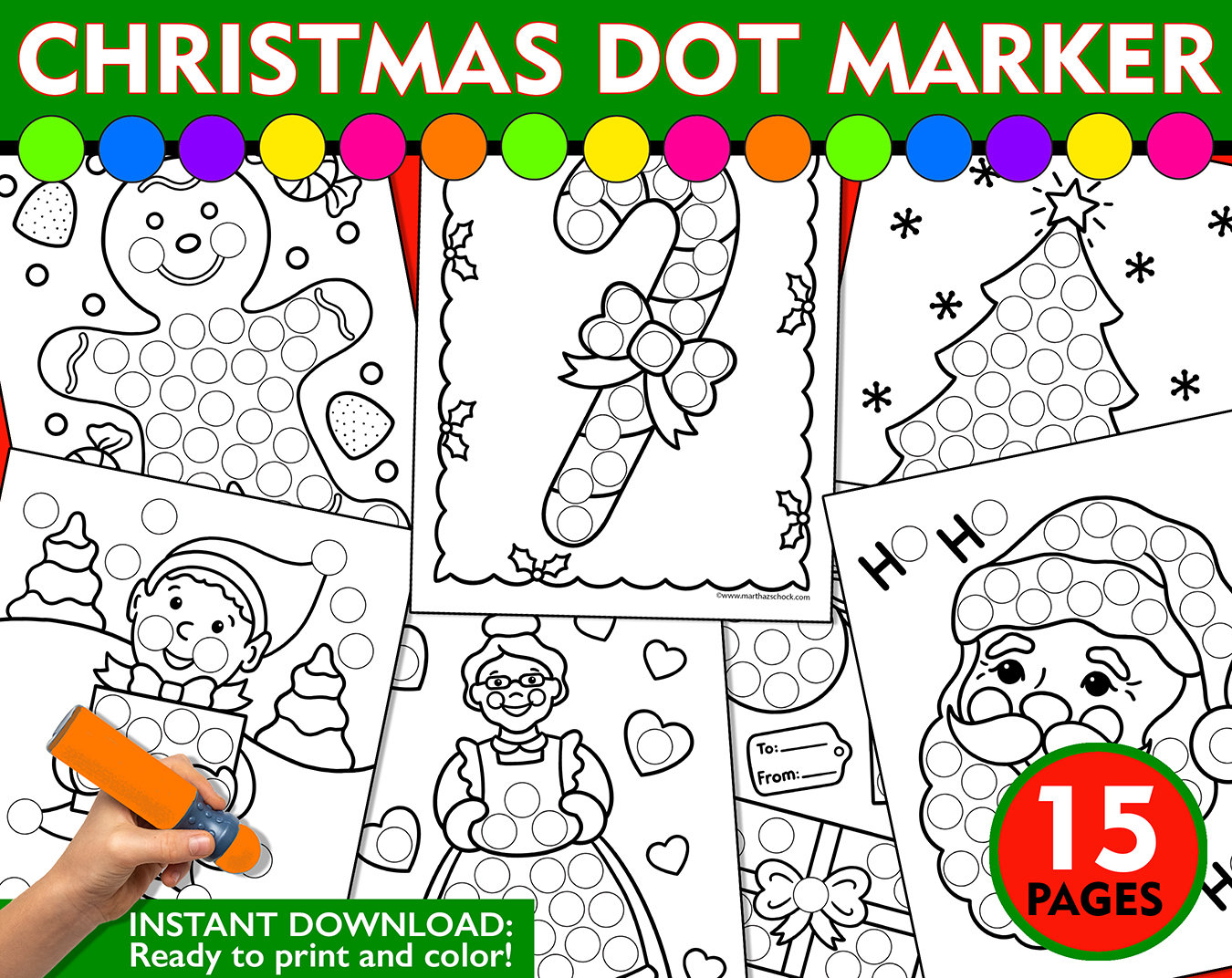Christmas Dot Marker Printable, Christmas Do a Dot Activity, Dot Marker ...
