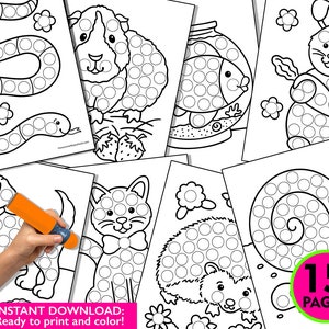 Pets Dot Marker Printable Coloring Pages, Pet Do a Dot Activity Pages ...