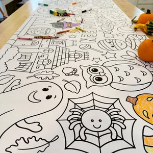 Giant Halloween Coloring Banner: Fall Party Table Cover (30”x72”) - Etsy