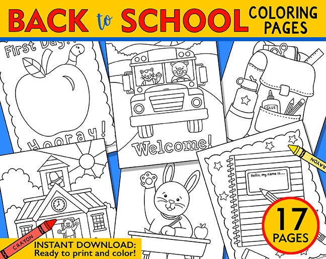 Back to School Coloring Pages, First Day of School Coloring Pages, Back ...