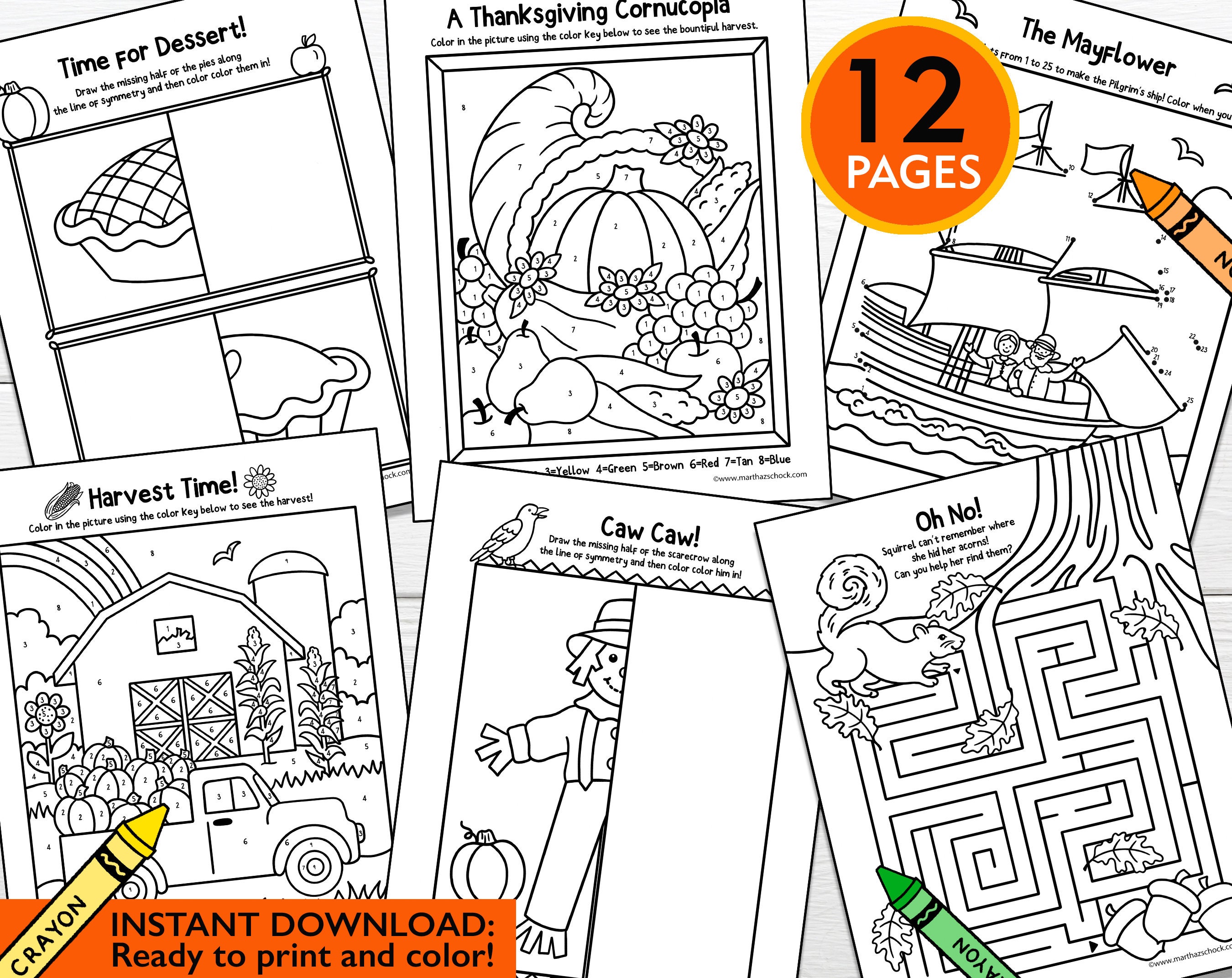 Thanksgiving Activity Pages: Mazes, Dot-to-dots (PDF Download) - Etsy