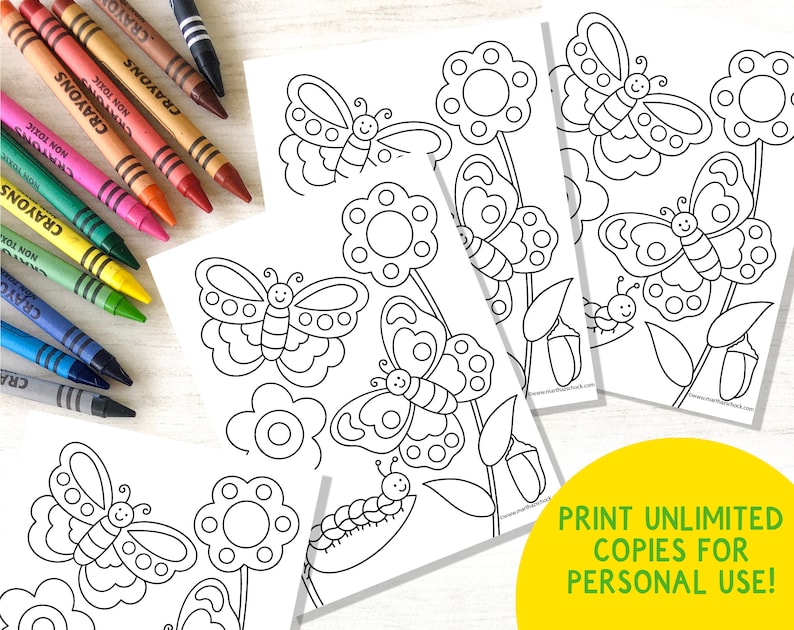 Insect & Bug Coloring Pages: Kids Activity (PDF Download) - Etsy