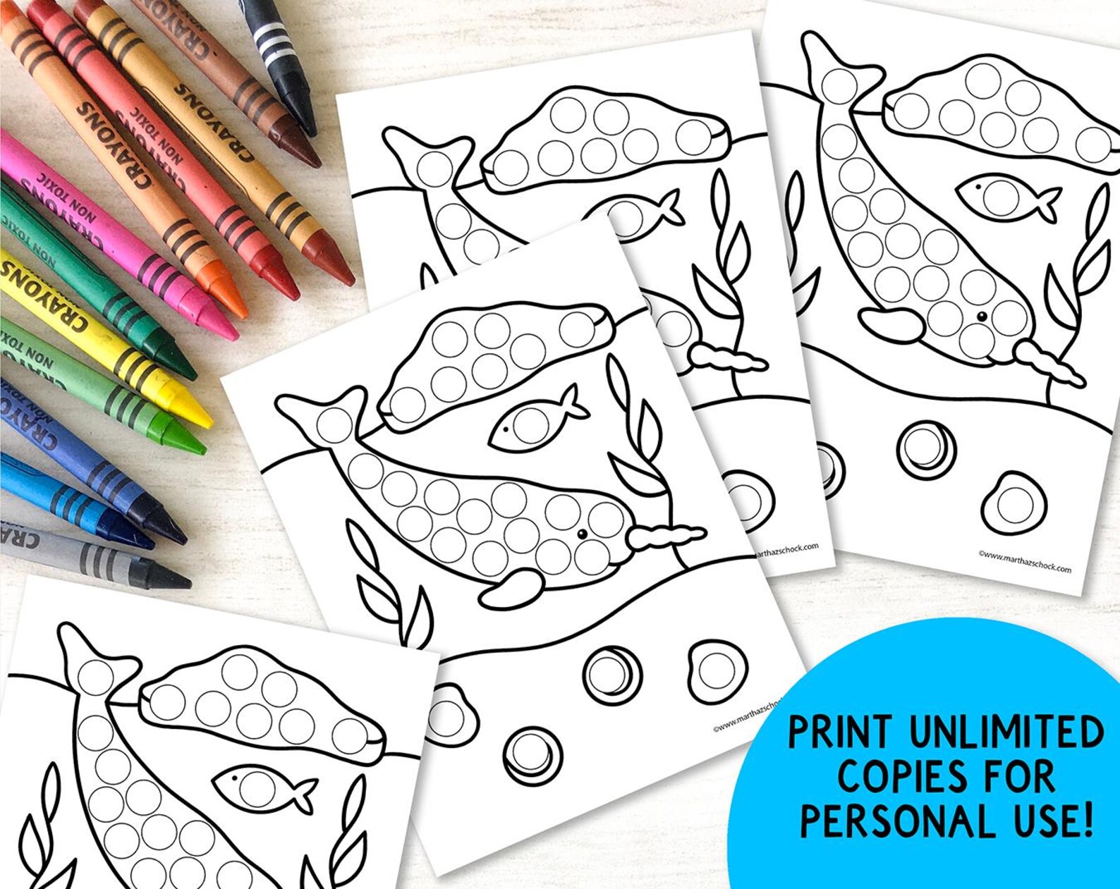 Ocean Dot Marker Coloring Pages: Under the Sea Activity (PDF Download ...