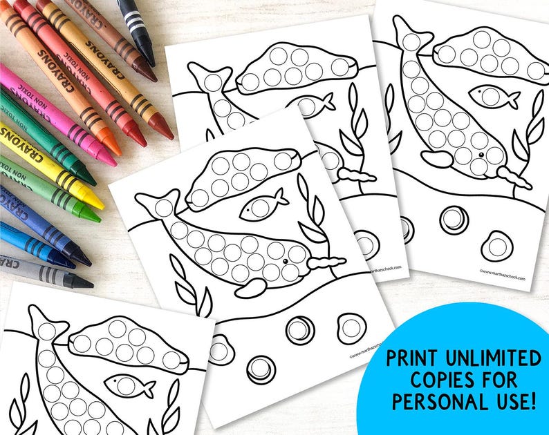 Ocean Dot Marker Coloring Pages: Under the Sea Activity (PDF Download ...