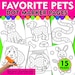 Pets Dot Marker Printable Coloring Pages Pet Do a Dot - Etsy